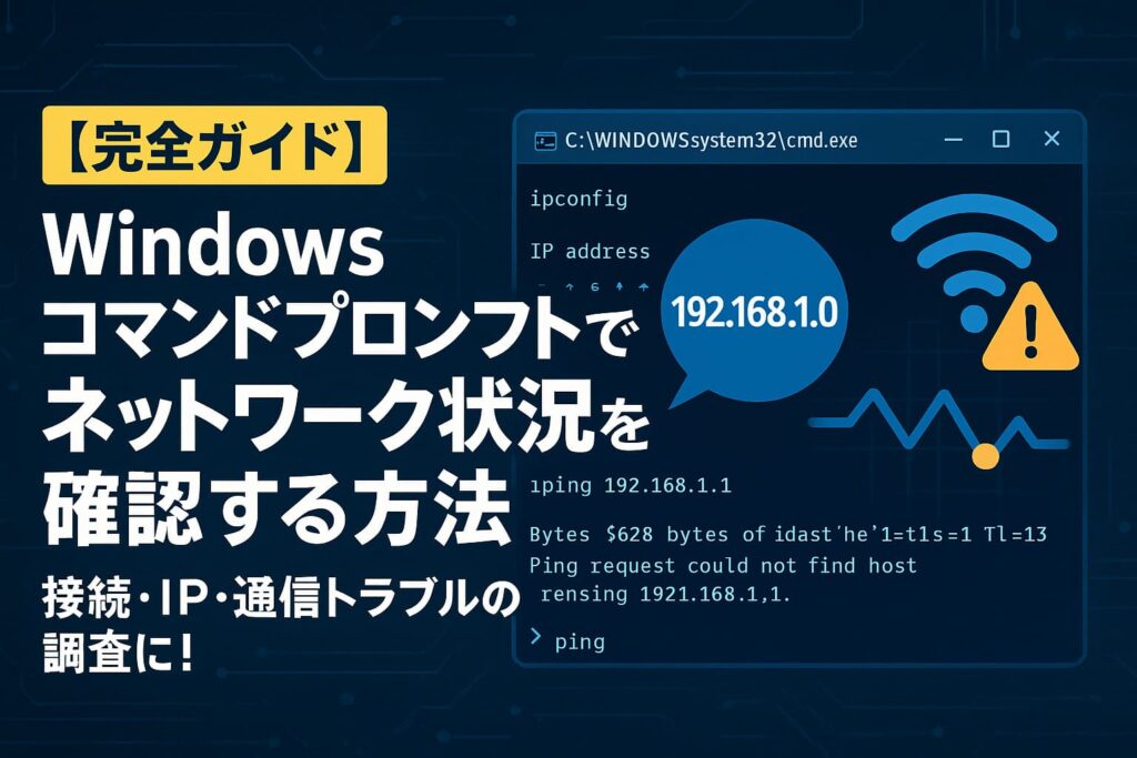 【完全ガイド】Windowsコマンドプロンプトでネットワーク状況を確認する方法｜接続・IP・通信トラブルの調査に！ | ちょげぶろぐ