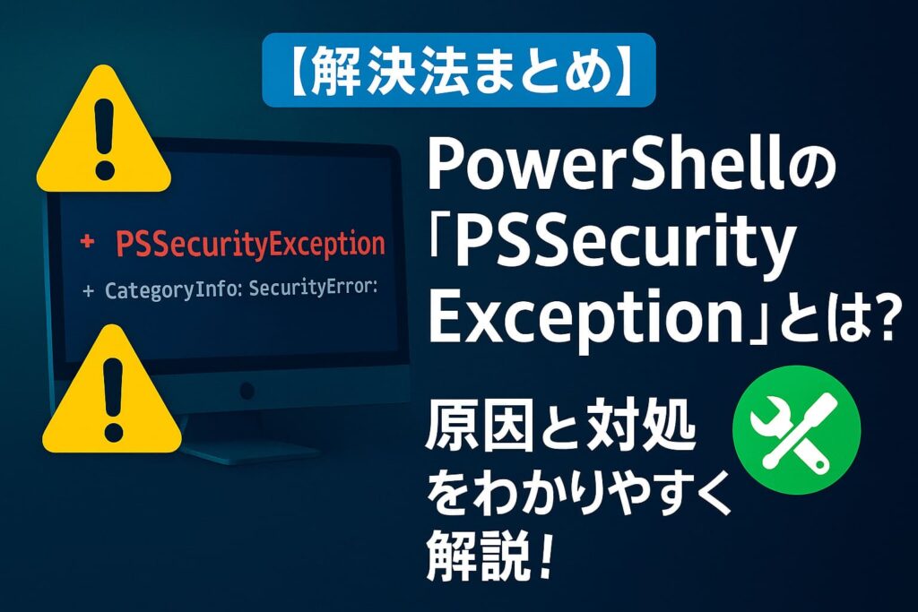 【解決法まとめ】PowerShellの「PSSecurityException」とは？原因と対処法をわかりやすく解説！ | ちょげぶろぐ