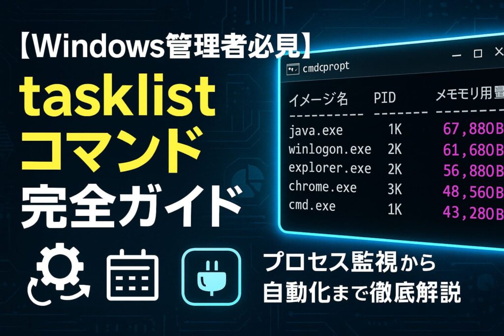 【Windows管理者必見】tasklistコマンド完全ガイド | プロセス監視から自動化まで徹底解説 | ちょげぶろぐ
