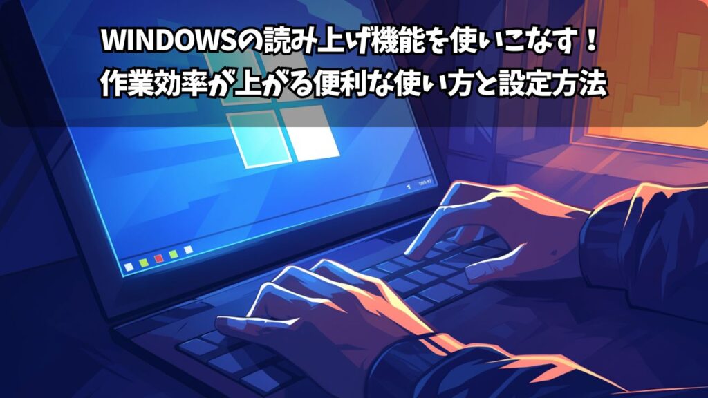 Windowsの読み上げ機能を使いこなす！作業効率が上がる便利な使い方と設定方法 | ちょげぶろぐ