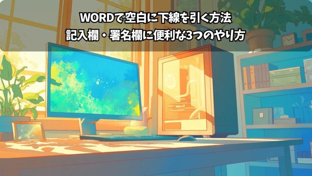 Wordで空白に下線を引く方法｜記入欄・署名欄に便利な3つのやり方 | ちょげぶろぐ